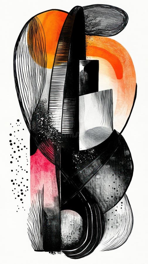 Abstract Composition Featuring Bold Shapes and Contrasting Colors ...