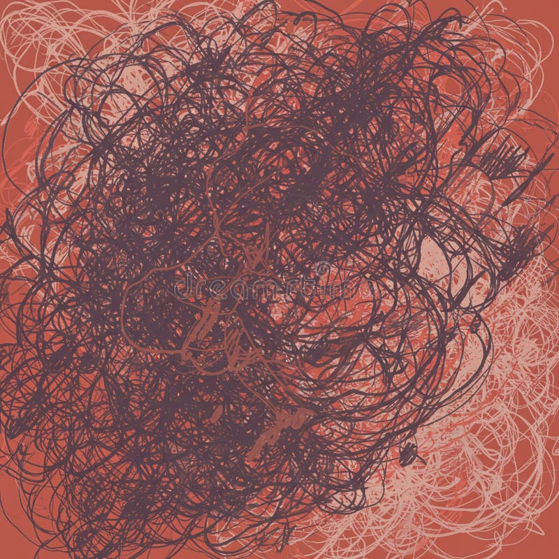 An Abstract Composition Featuring a Chaotic Tangle of Dark Lines and ...