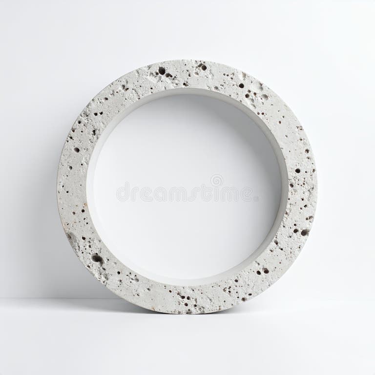 Minimalist Concrete Circle with Distinctive Surface Texture Composition ...