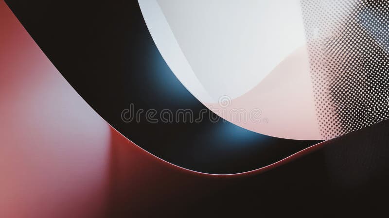 Abstract Composition Featuring Curved Shapes and Contrasting Colors ...