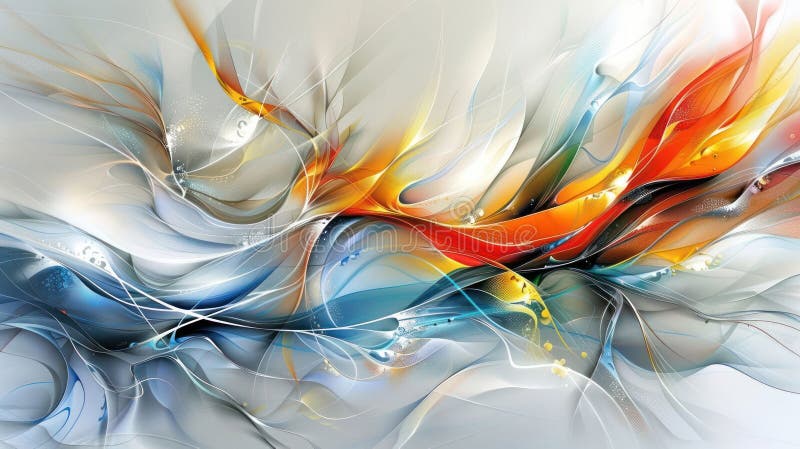 An Abstract Composition Featuring Flowing Lines and Vibrant Colors ...
