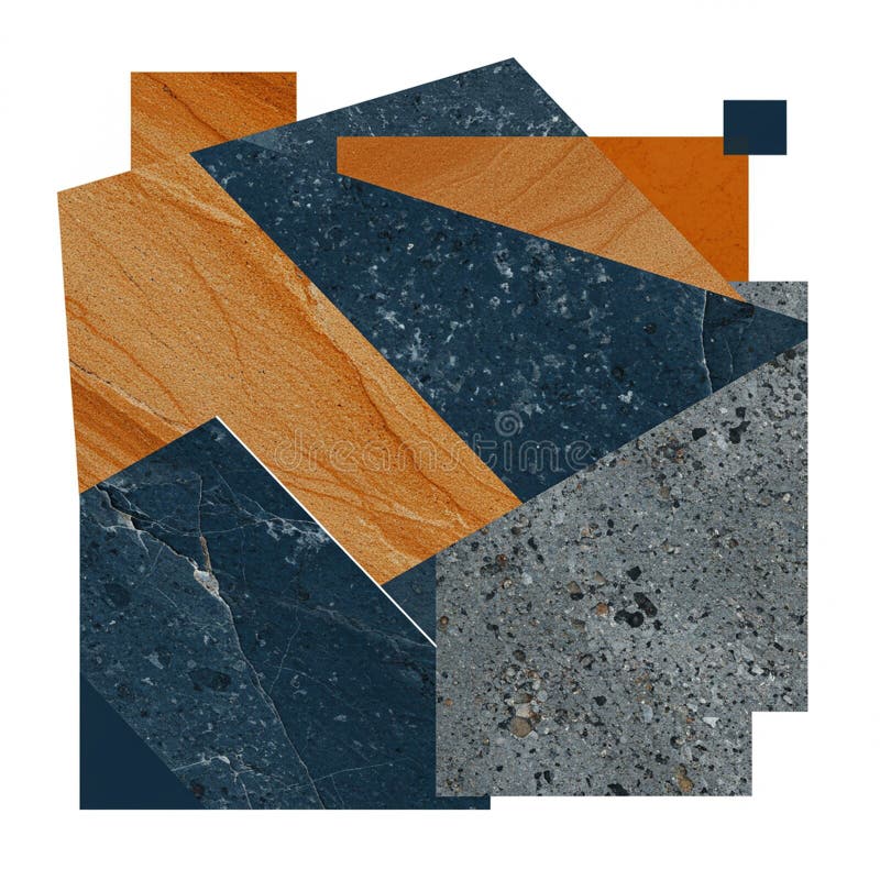 Abstract Composition Featuring Geometric Overlays of Various Textures ...