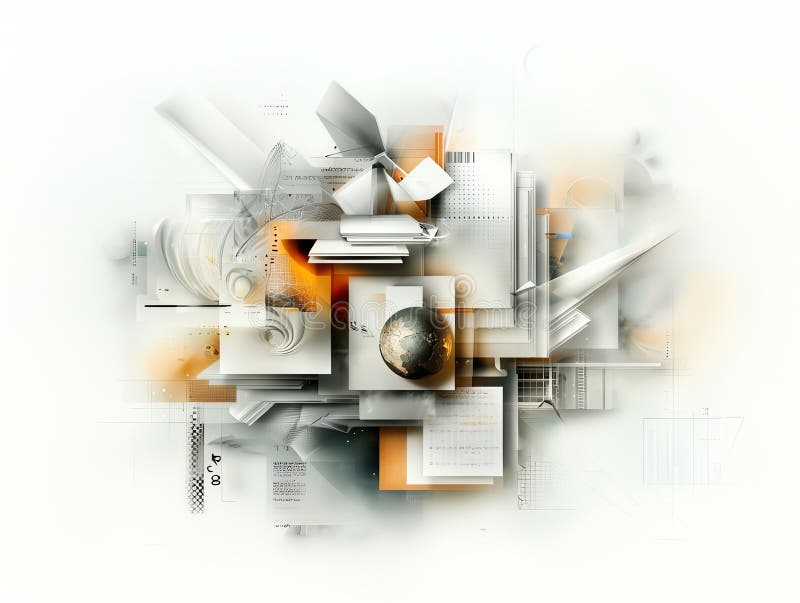 Abstract Composition Featuring Geometric Shapes Dynamic Lines and a ...