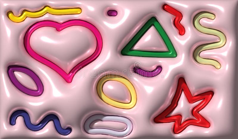 Abstract Composition Featuring Glossy, Three-dimensional Shapes ...