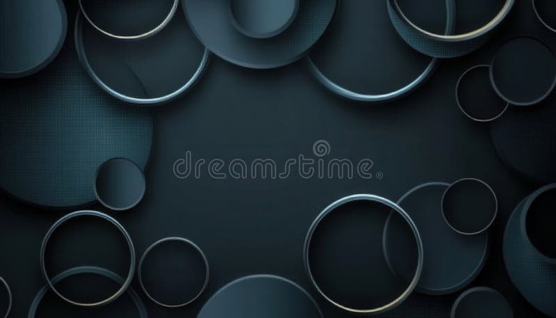 Abstract Composition Featuring Layered Circular Shapes on a Dark ...