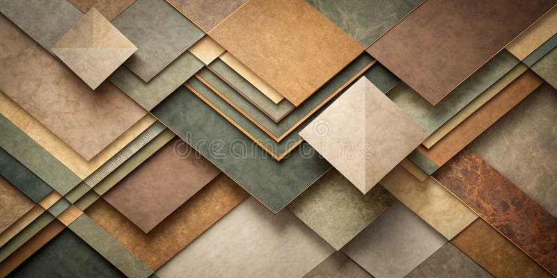 Abstract Composition Featuring Layered Geometric Shapes in Muted and ...