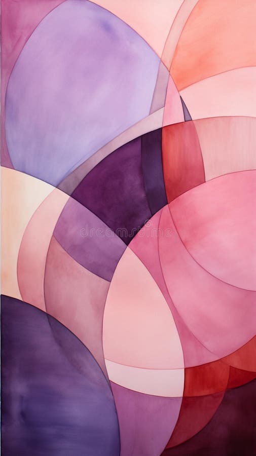 An Abstract Composition Featuring Overlapping Circles And Lines In