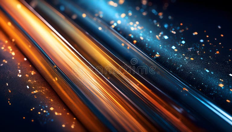 An Abstract Composition Featuring Parallel, Glowing Lines with a ...