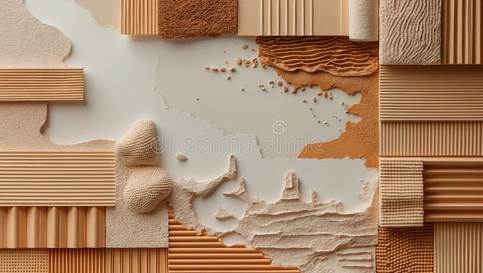 An Abstract Composition Featuring a Rich Assortment of Tactile Textures, with Varying Depths ...