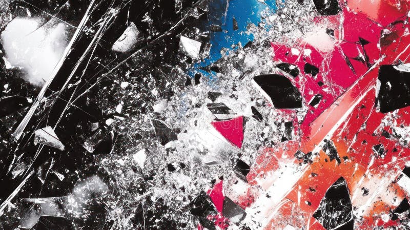An Abstract Composition Featuring Shards and Vibrant Colors Creating ...