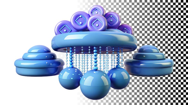 Abstract Floating Clouds Rain Drops Spheres Art Png Transparent Image ...