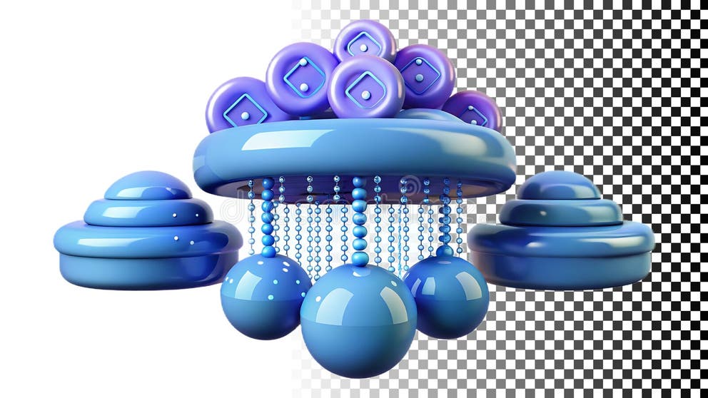 Abstract Floating Clouds Rain Drops Spheres Art Png Transparent Image ...