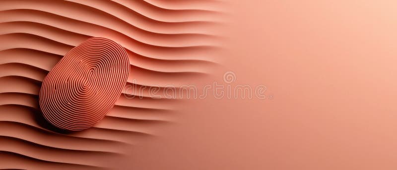 Abstract Composition Featuring a Textured Surface with Wavy Lines and a ...