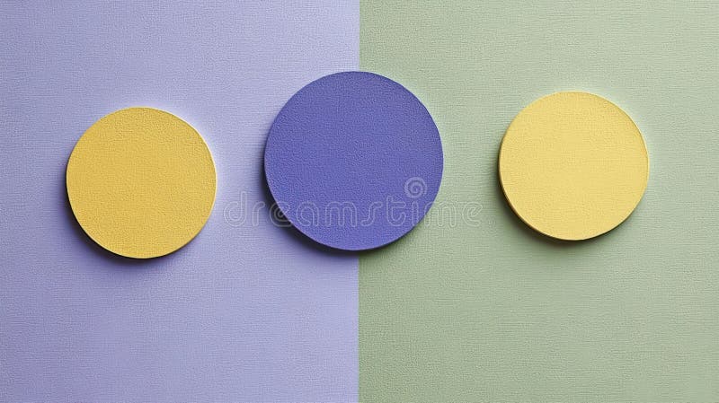 Abstract Composition Featuring Three Circles in Contrasting Colors on a ...