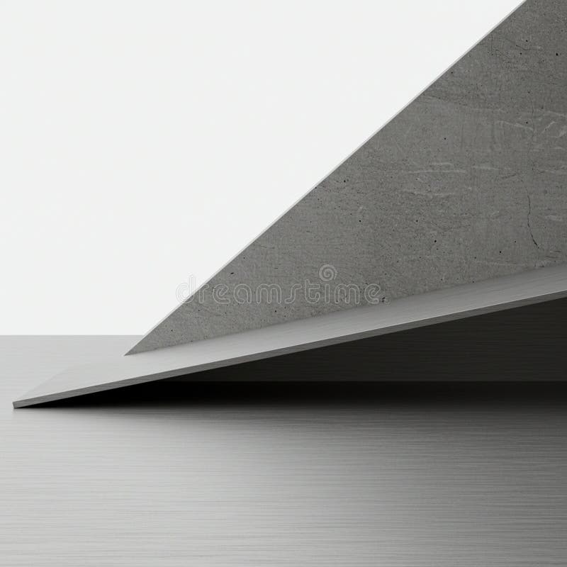 Abstract Composition Featuring a Triangular Structure with a Concrete ...