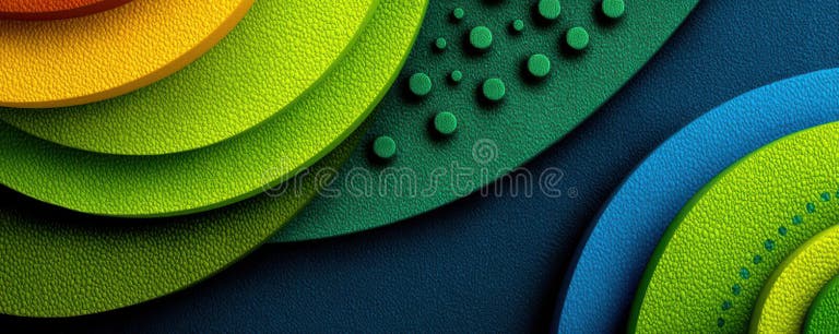 Multicolored Abstract Circular Layers with Textured Surface and Playful ...