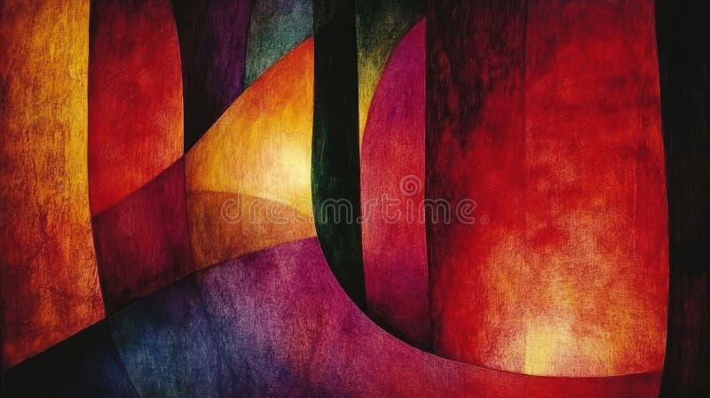 An Abstract Composition Featuring Vibrant Colors and Shapes, Evoking ...