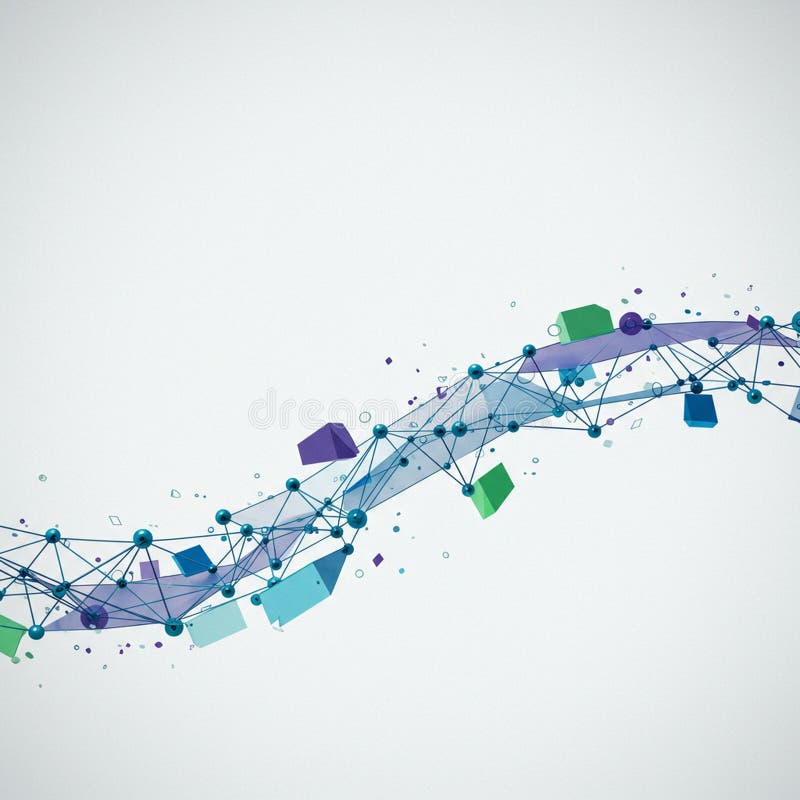 Abstract Composition Featuring a Wave-like Network of Interconnected ...