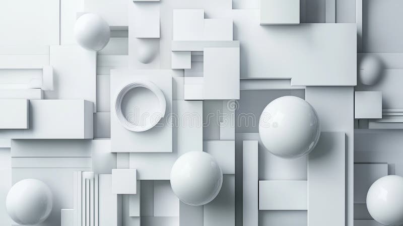 An Abstract Composition Featuring White 3D Shapes that Showcase a ...