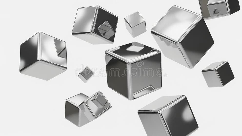 Reflective Chrome Cubes Stock Illustrations – 369 Reflective Chrome ...