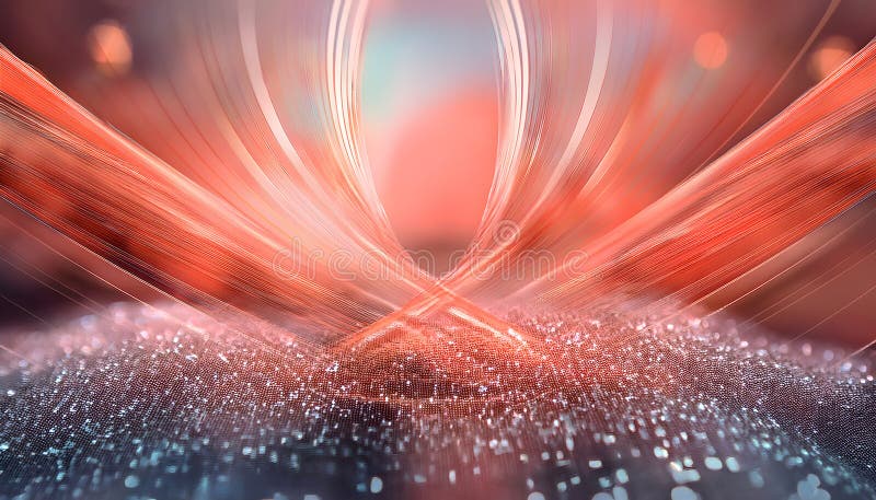 An Abstract Composition with Flowing, Light-infused Lines Converging ...