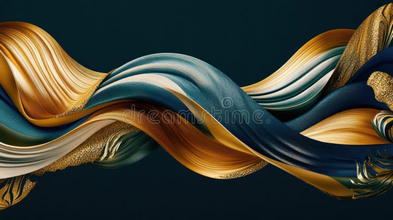 An Abstract Composition of Flowing Ribbons in Rich Colors, Evoking ...