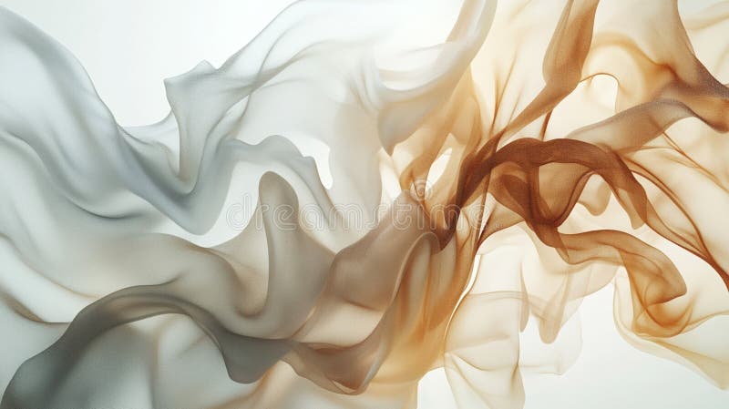 Abstract Composition of Flowing Translucent Fabric-like Forms in Shades ...