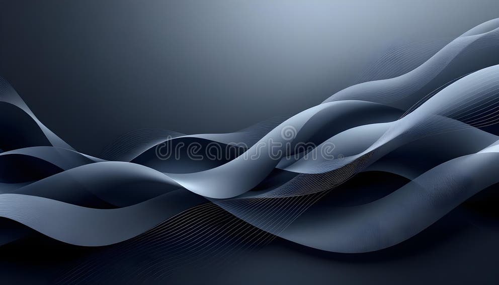 Abstract Composition of Flowing, Wave-like Forms, Creating a Dynamic ...