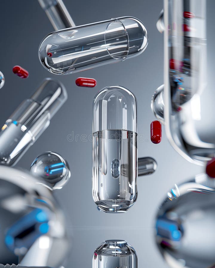 Abstract Composition of Flying Capsules, Representing the Forefront of ...