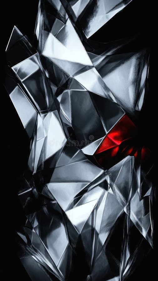 An Abstract Composition of Fragmented Glass-like Shapes with a Striking ...