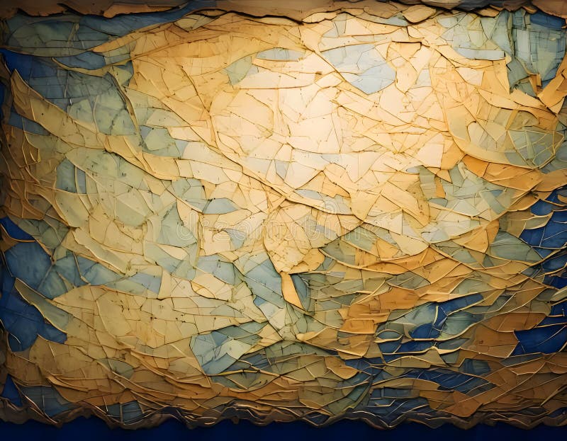 Abstract Composition with Fragmented Shapes and Textures in Shades of ...