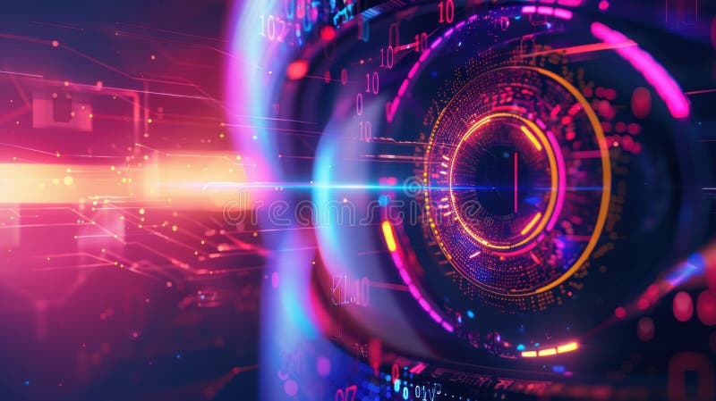 An Abstract Composition of a Futuristic Digital Eye Interface Stock ...