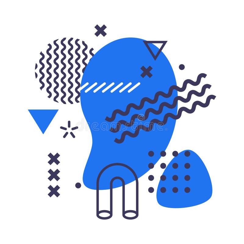 Abstract Composition with Geometric Figure and Bright Shape Collage ...