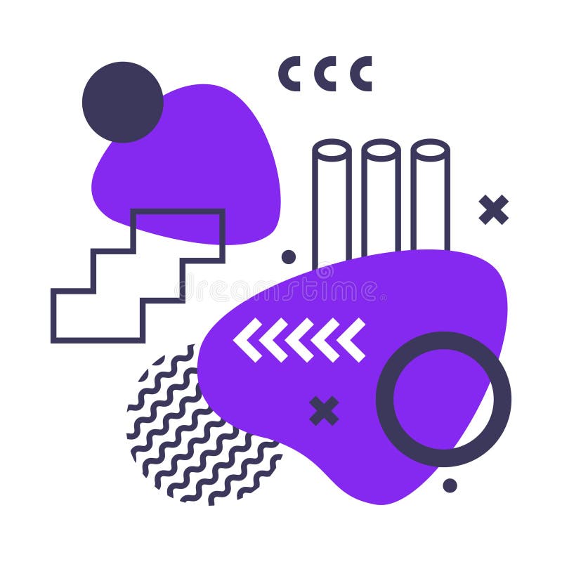 Abstract Composition with Geometric Figure and Bright Shape Collage ...