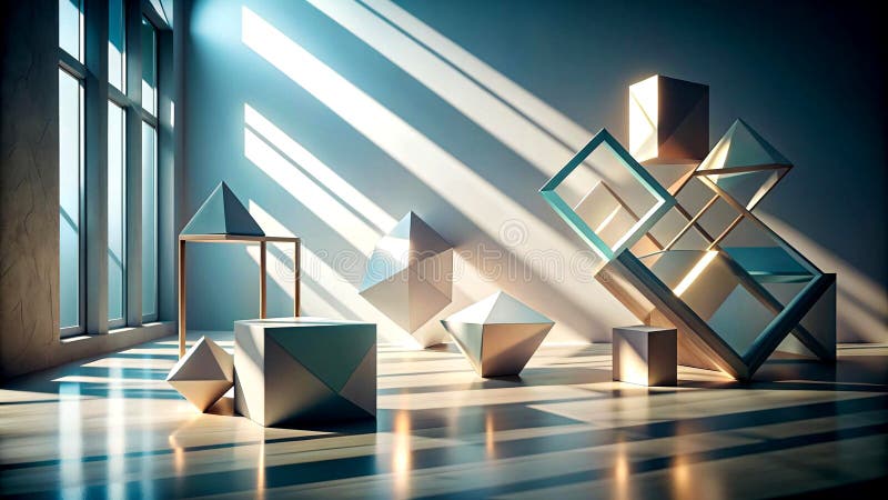 Geometric Abstractions: Exploring Light, Shadow, and Form AI-generated ...