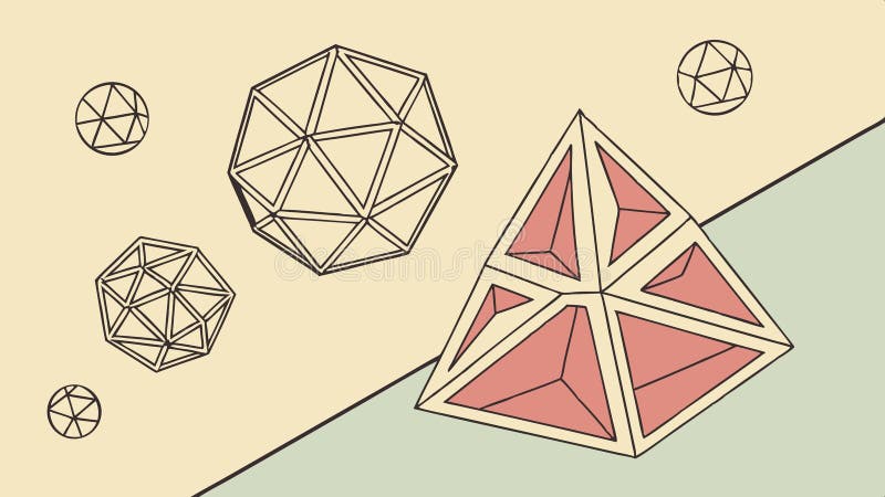 Abstract Composition of Geometric Polyhedra Shapes Illustration Vector ...