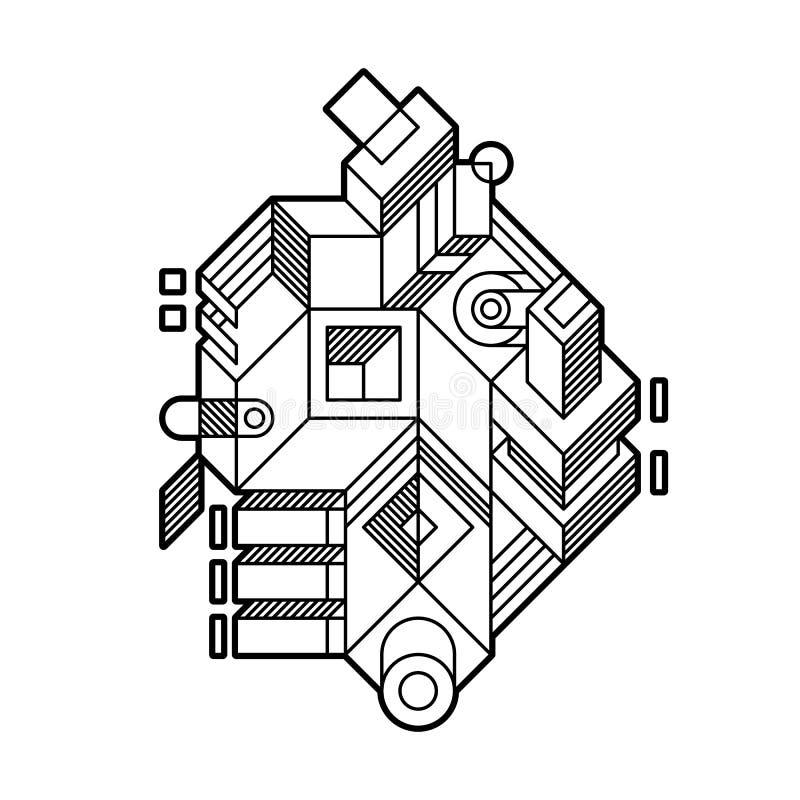 Abstract Composition with Geometric Shapes Stock Vector - Illustration ...