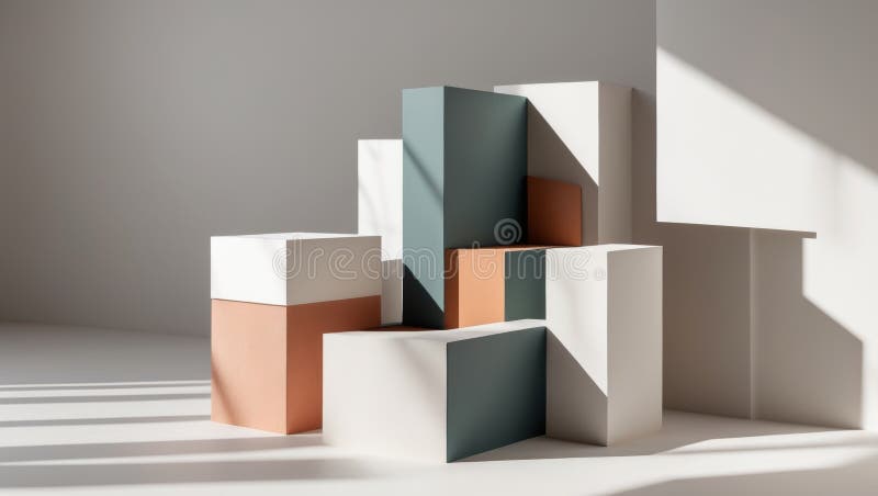 Abstract Composition of Geometric Shapes in Different Colors and ...