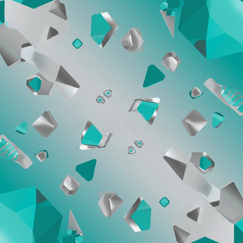 Abstract Composition with Geometric Shapes Floating in a Gradient ...