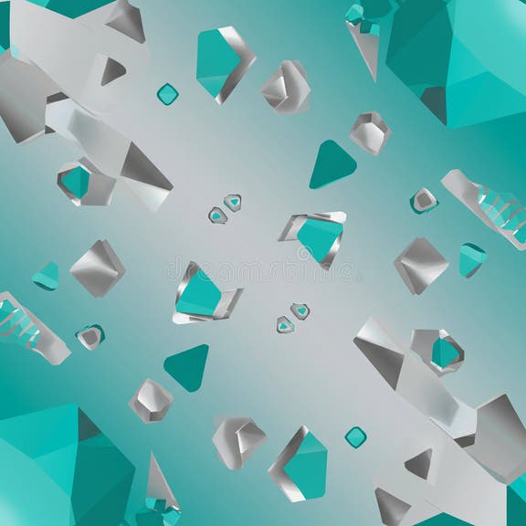 Abstract Composition with Geometric Shapes Floating in a Gradient ...