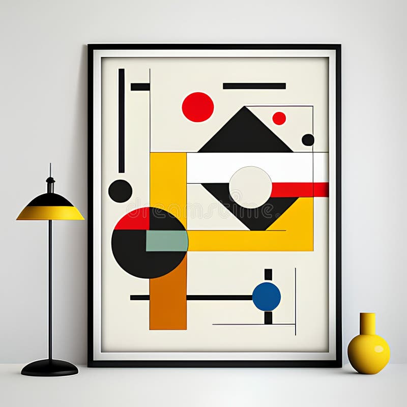 Abstract Composition with Geometric Shapes and Lamps. Minimalistic ...