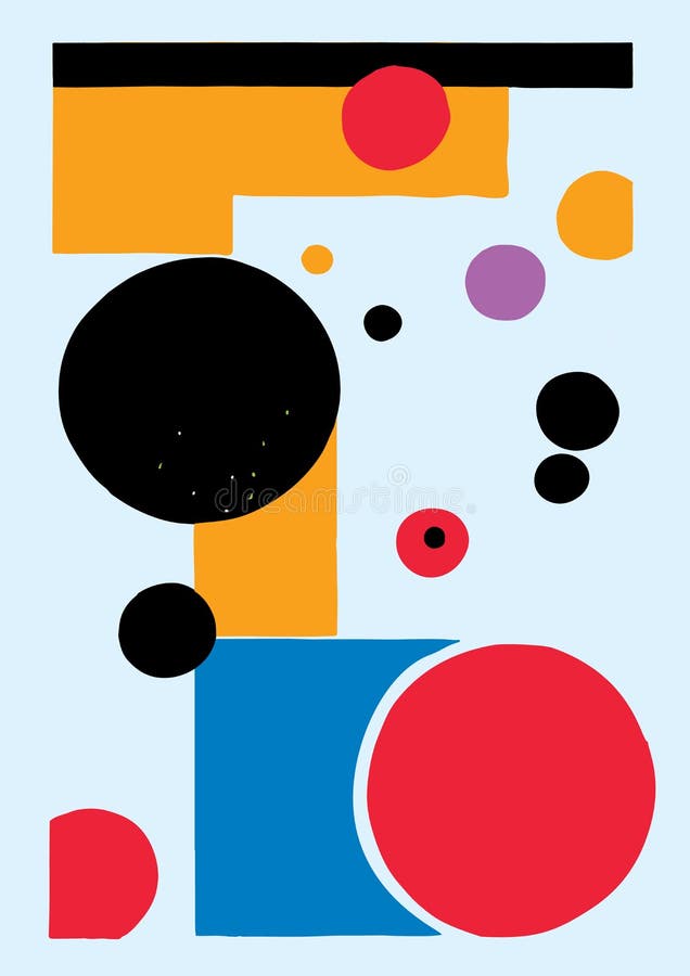 Abstract Composition with Geometrical Shapes in in the Style of ...