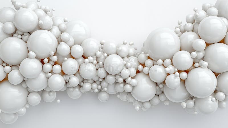 White Spheres Cluster on White - Generative AI Stock Illustration ...