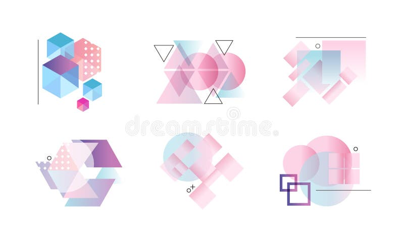 Abstract Composition with Gradient Geometry Forms and Figures Vector ...