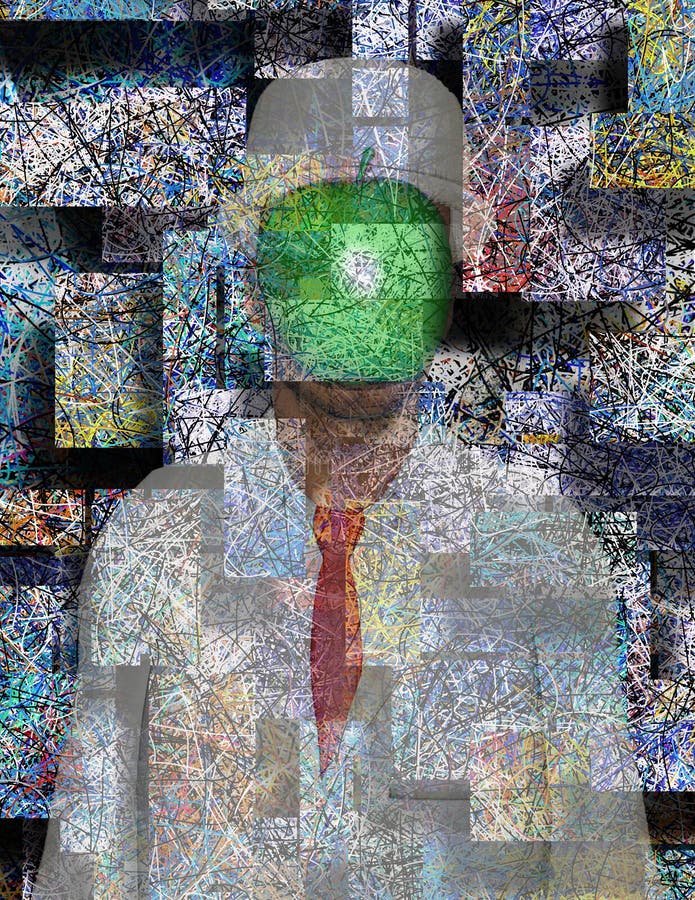 Green apple man stock illustration. Illustration of bizarre - 189006523