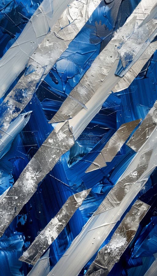 Abstract Composition of Intersecting Blue and White Diagonal Shapes ...