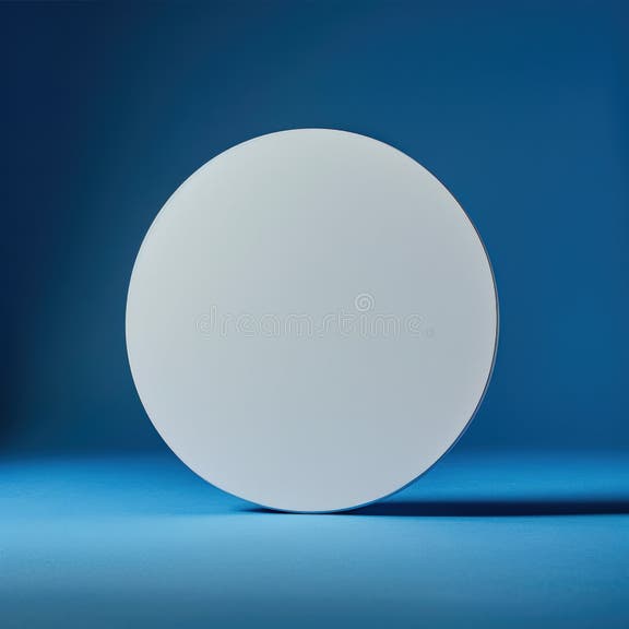 Abstract Composition with a Large White Disc Against a Blue Gradient ...