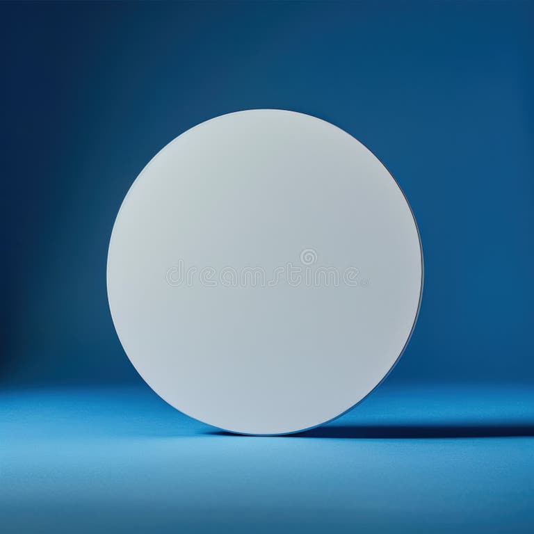 Abstract Composition with a Large White Disc Against a Blue Gradient ...