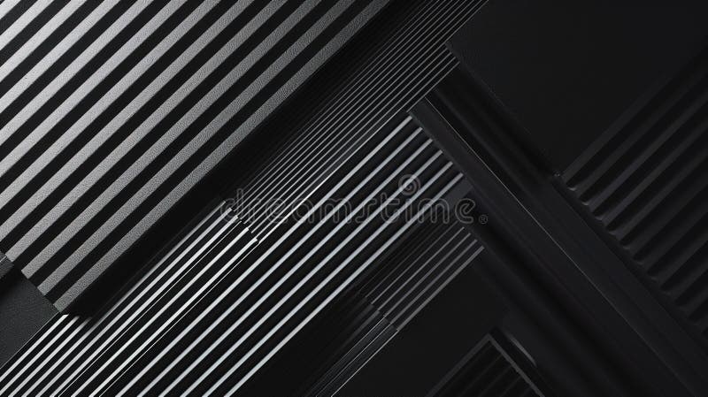 Abstract Composition of Layered Black and White Geometric Patterns in a ...