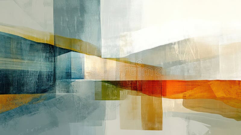 Abstract Composition with Layered Colors and Shapes, Evoking Depth and ...